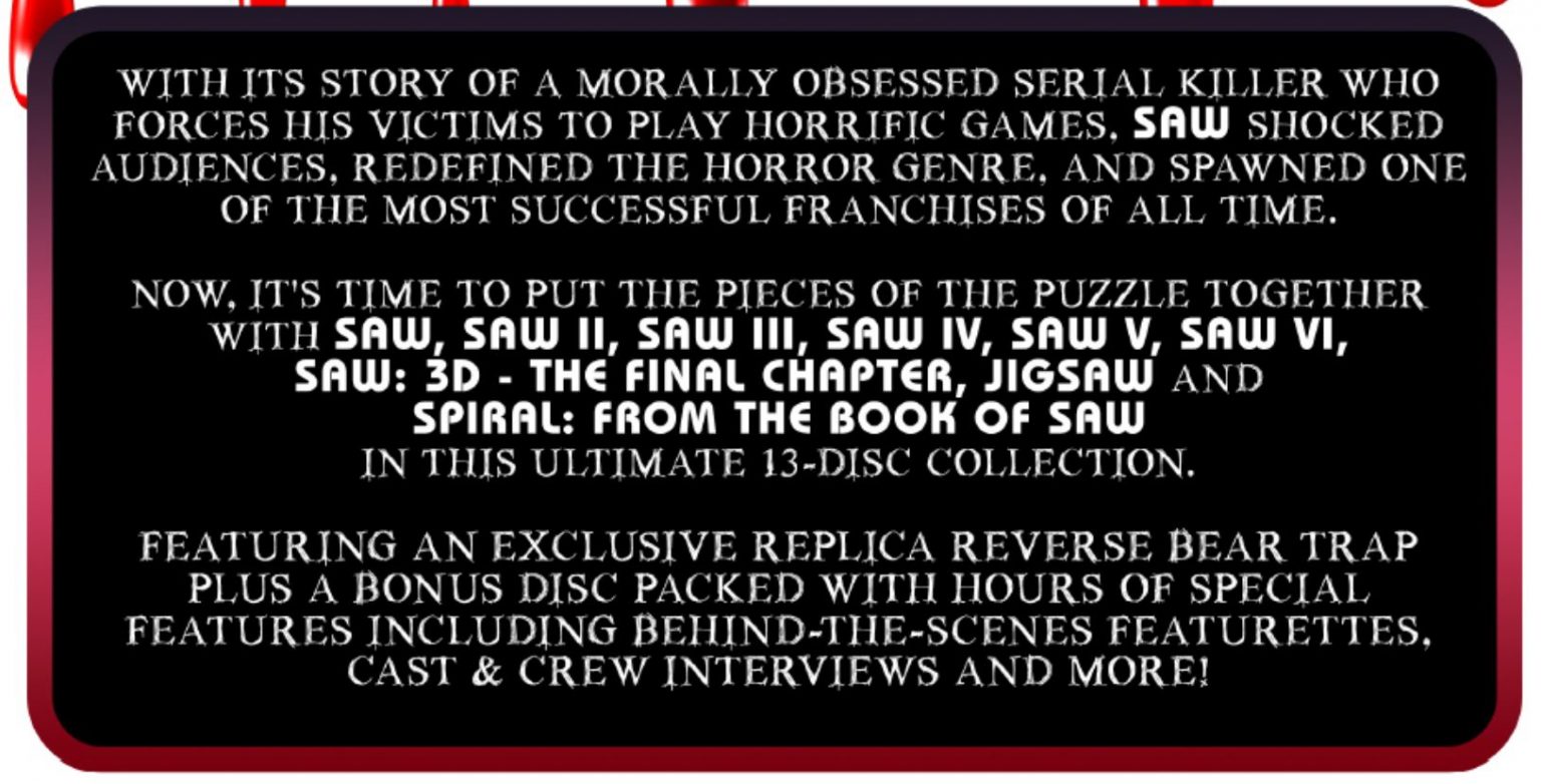 Saw: The Ultimate Collection - 4K + Blu-ray with exclusive replica ...