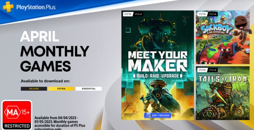 PlayStation Plus Monthly Games for April: Meet Your Maker, Sackboy: A ...