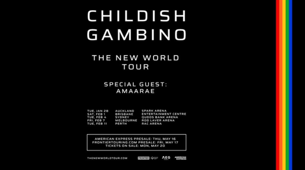Childish Gambino returns to Australia & New Zealand with The New World ...