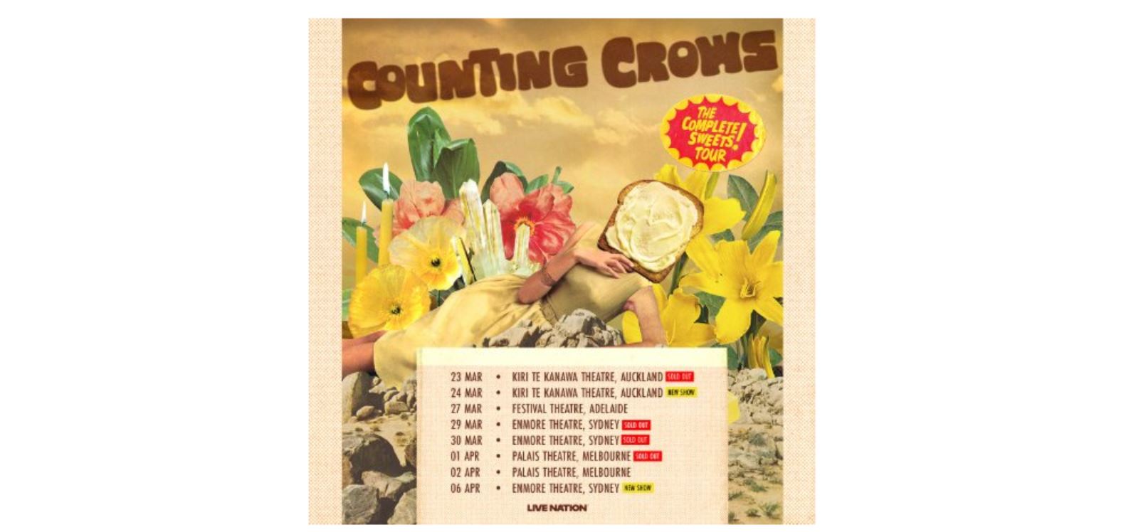 Counting Crows - The Complete Sweets! Tour Australia & New Zealand 2026 ...